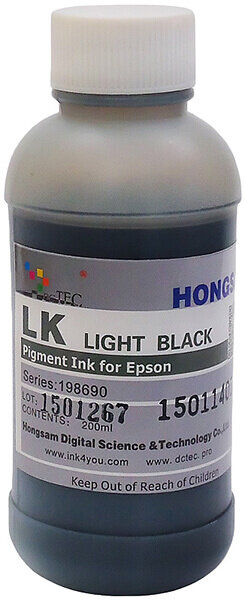 Чернила DCTec пигментные Epson Pro7900 Light Black (серый) 200 мл