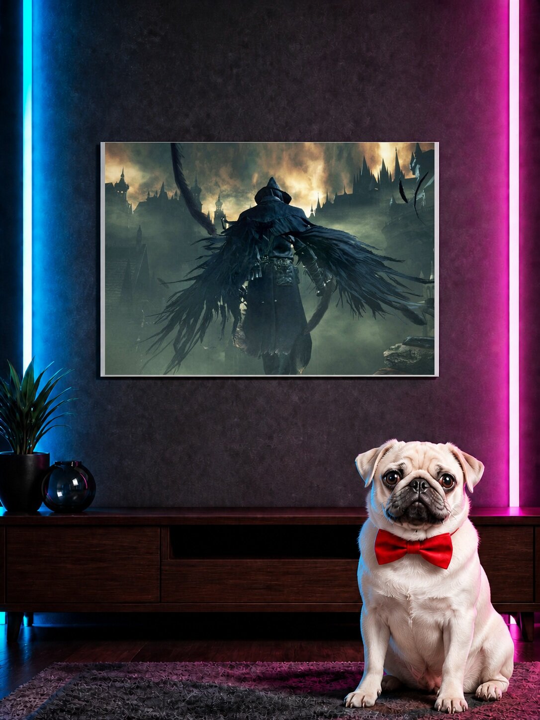 Постер Bloodborne — героическая игровая сцена для игровой A3