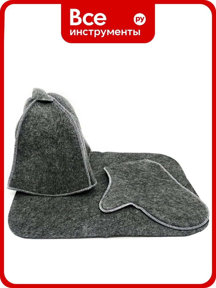 Набор для бани из 3-х предметов Бацькина баня Classic gray 13302