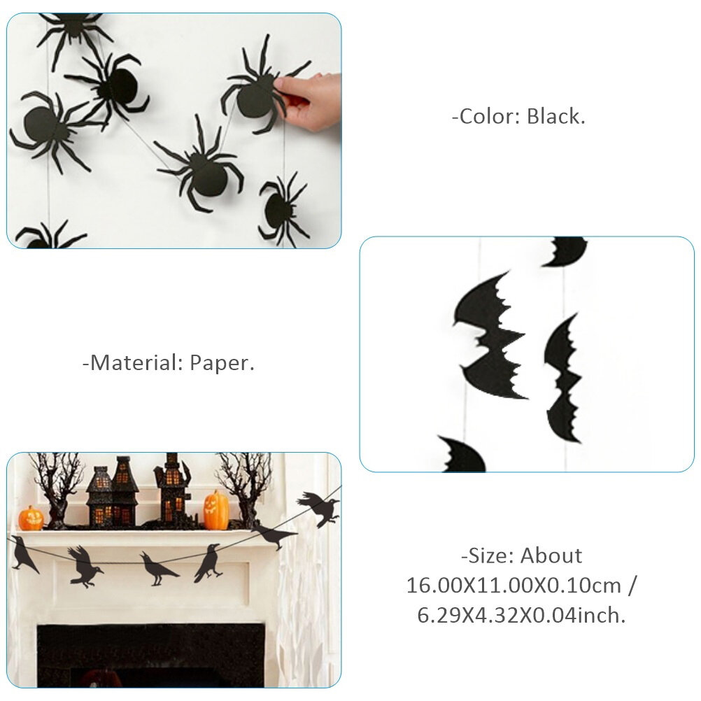 3 Штуки Тёмные Подвесные Украшения С Halloween Тематикой Паук Сова Ворон 16X11Cm