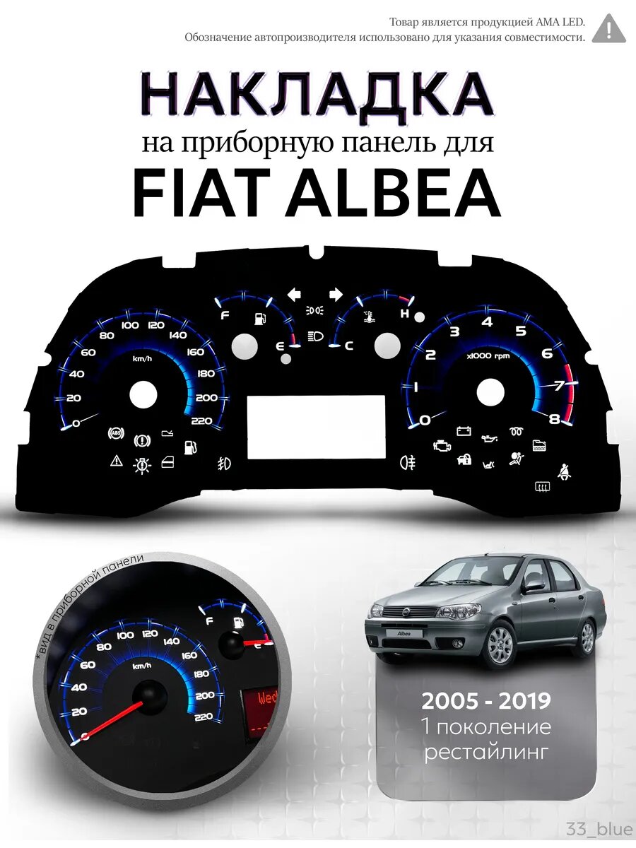 Тюнинг Шкалы, Накладка на щиток приборов для FIAT Albea