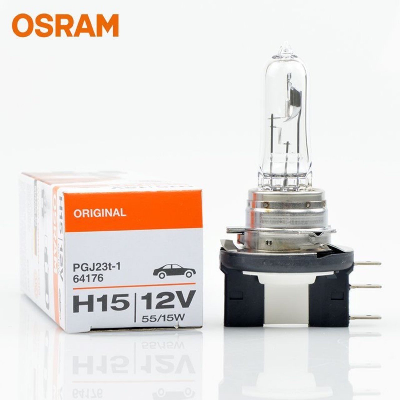 Лампа автомобильная OSRAM H15 12V 15/55W 64176 Промышленная упаковка без внешней коробки