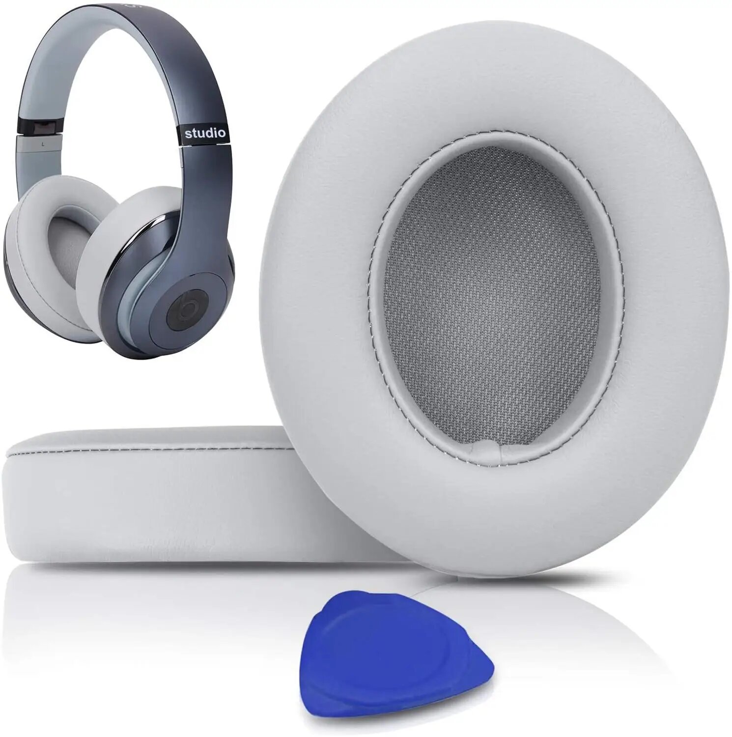 Комплект для замены головной повязки Lifever для наушников Beats Studio 3 Белый, Earpads-Light Grey