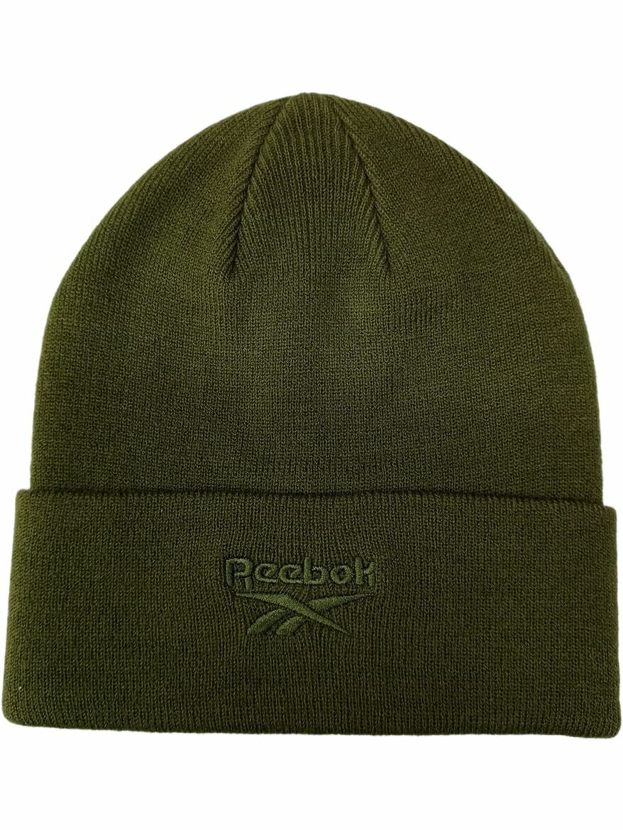 Шапка Reebok Flat Knit Beanie для мальчиков, размер onesize, зеленый