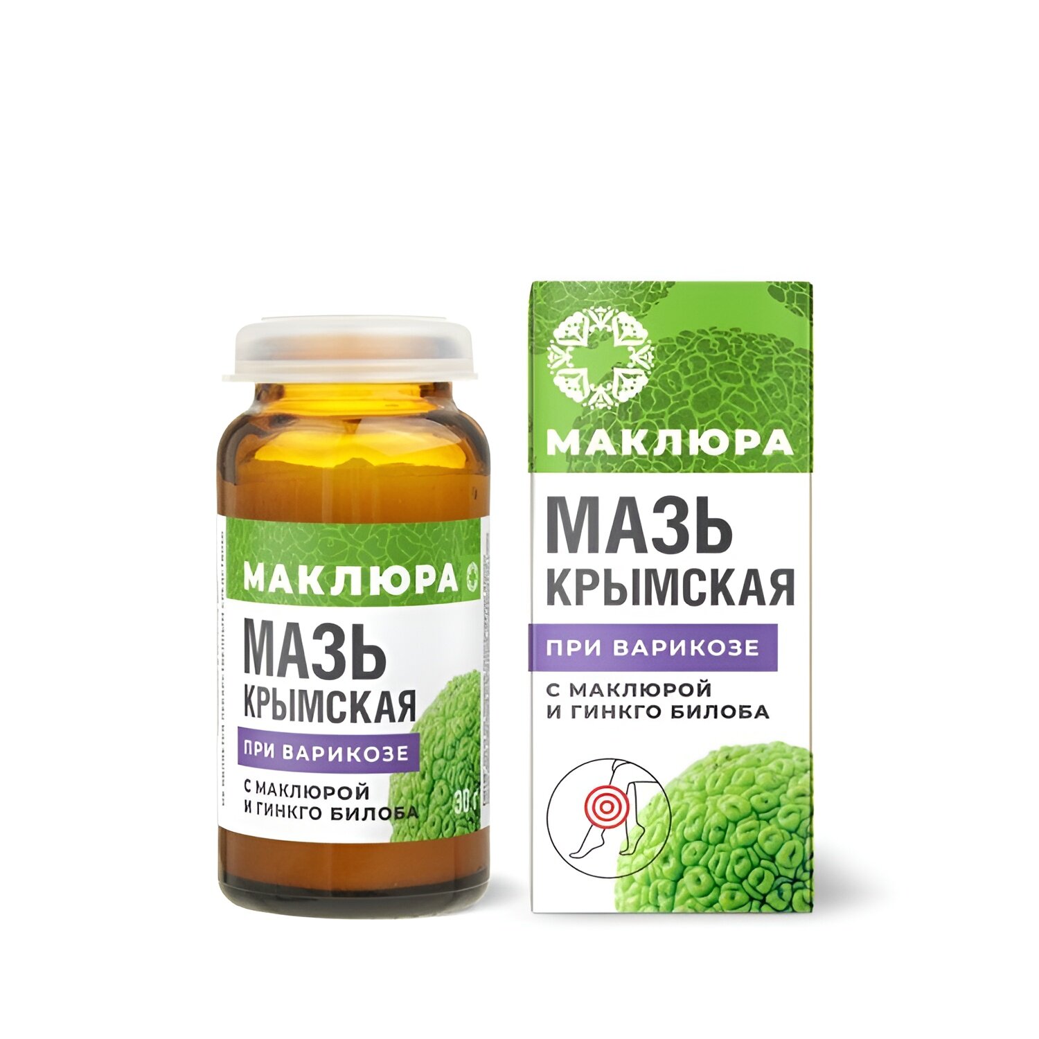 Мазь крымская "При варикозе", с маклюрой и гинкго билоба, 30 г