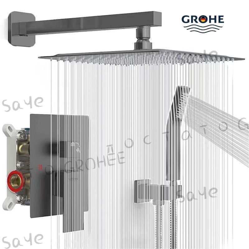 Душевой комплект GROHE из латуни с двумя режимами и ограничителем расхода воды, серый