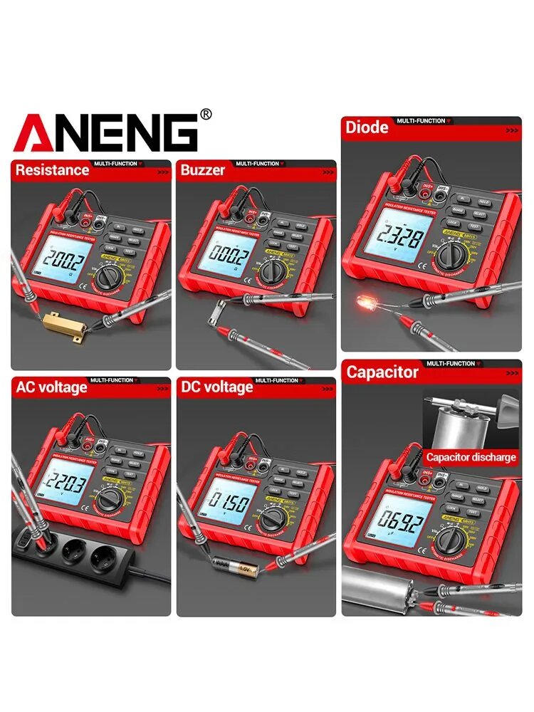 Тестер ANENG MH15, компактный размер, вес 720 г, для электромонтажных работ