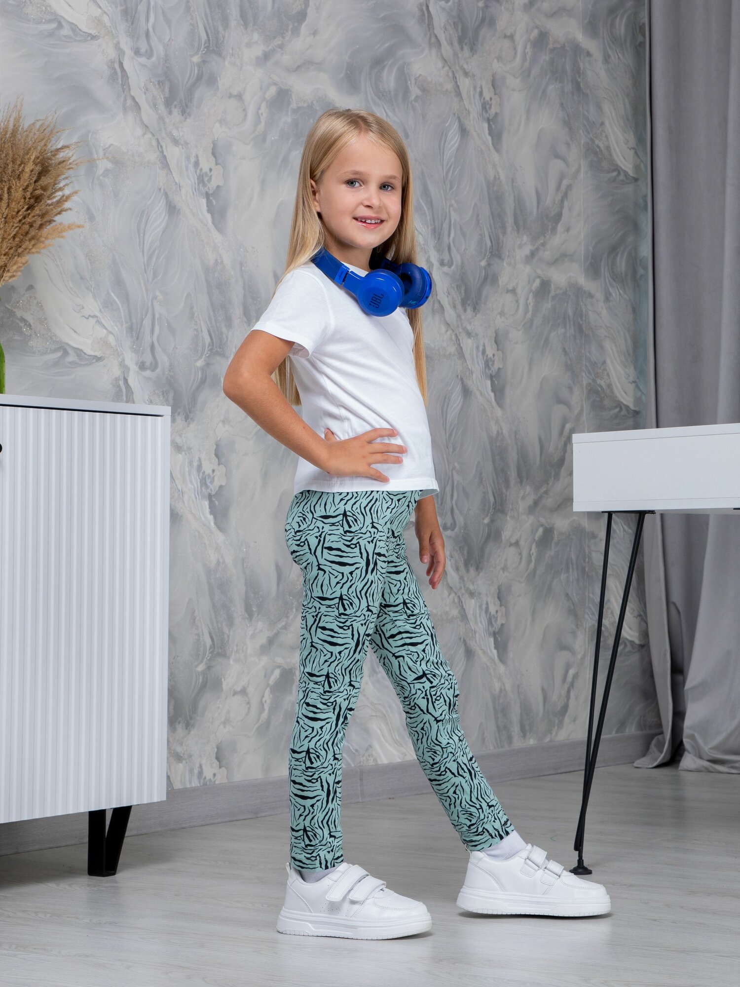 Легинсы ALTEKS kids осень - зима 2026г., размер 104, зеленый — фото 1