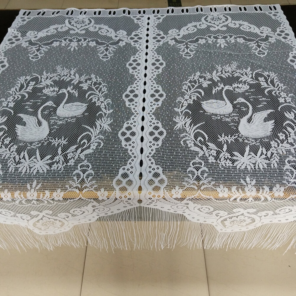 Занавеска Белого Цвета С Фleurным Дизайном 120x130cm Подходит Для Окон И Дверей