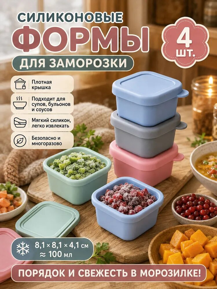 Форма для льда, 1 яч, 4 шт