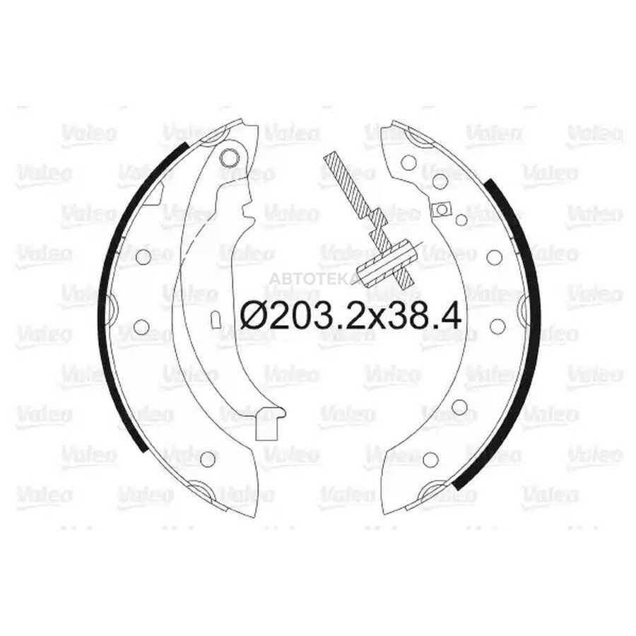 Комплект тормозных колодок (барабанная система) 2032/384мм VALEO 562581
