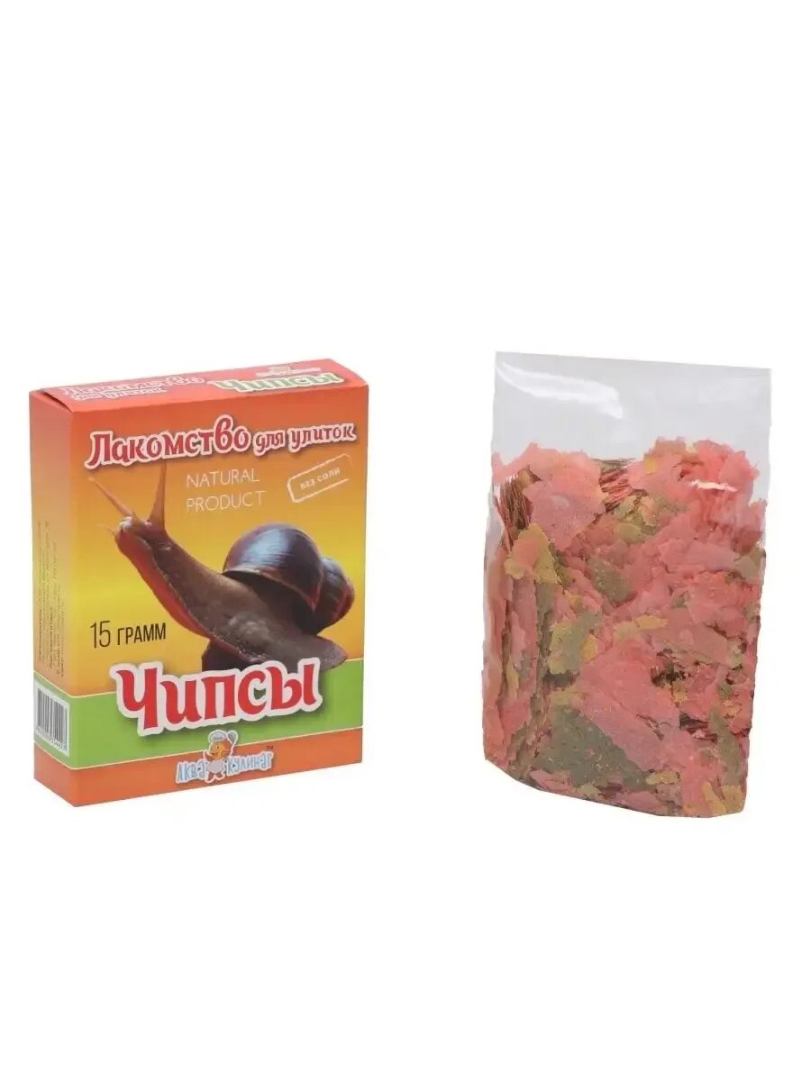 Лакомство, для улиток, чипсы, 15 г