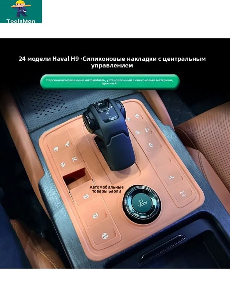 Накладка на центральную консоль HAVAL H9 2024-2025, силиконовая защитная панель для кнопок управления