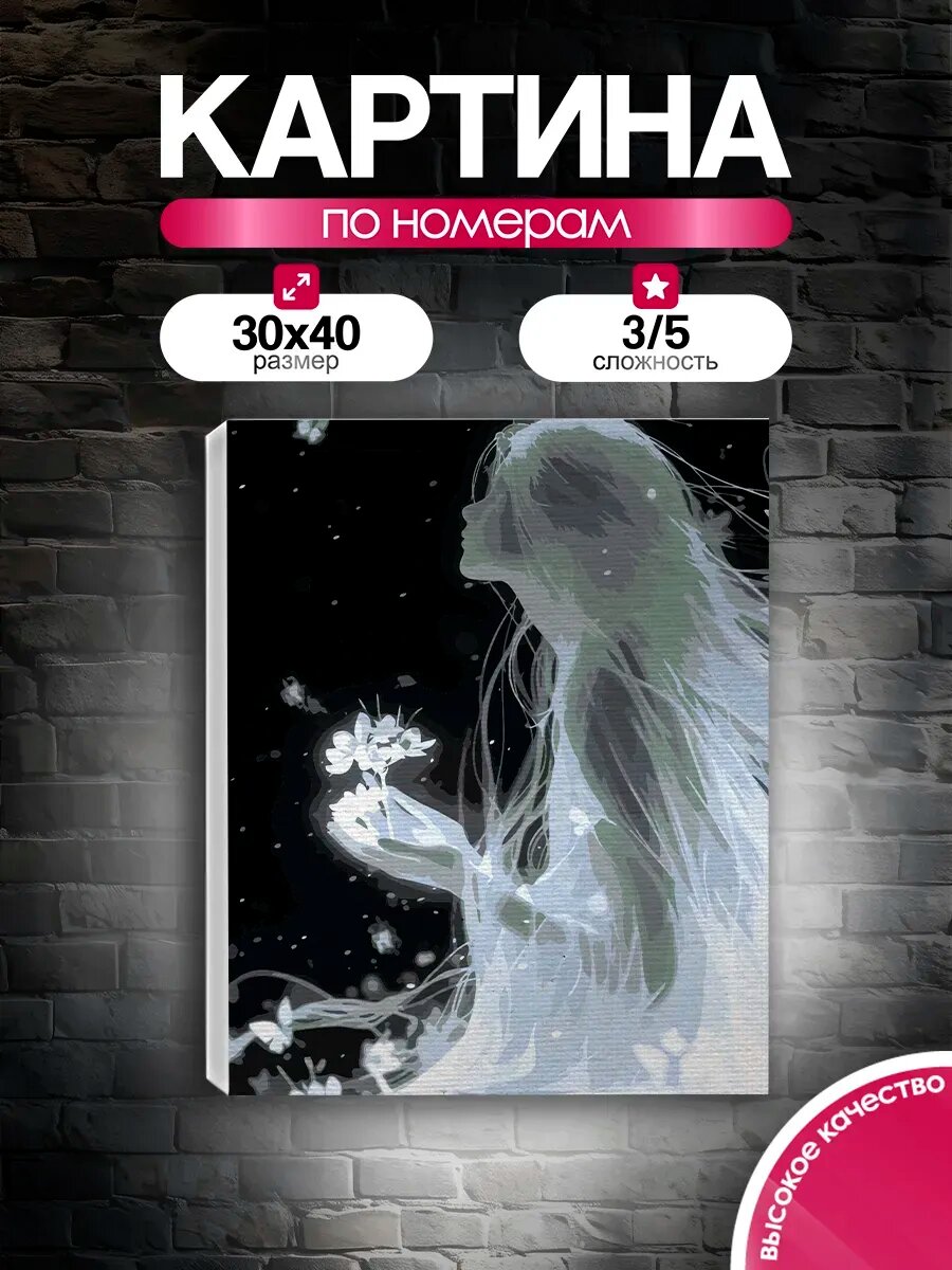 Картина по номерам 30x40 Лунная дева