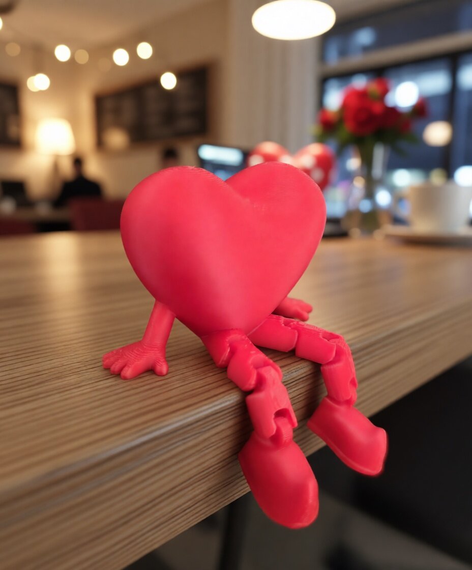 Сердце с подвижными ножками, 3D, подарок для любимых, для любого праздника