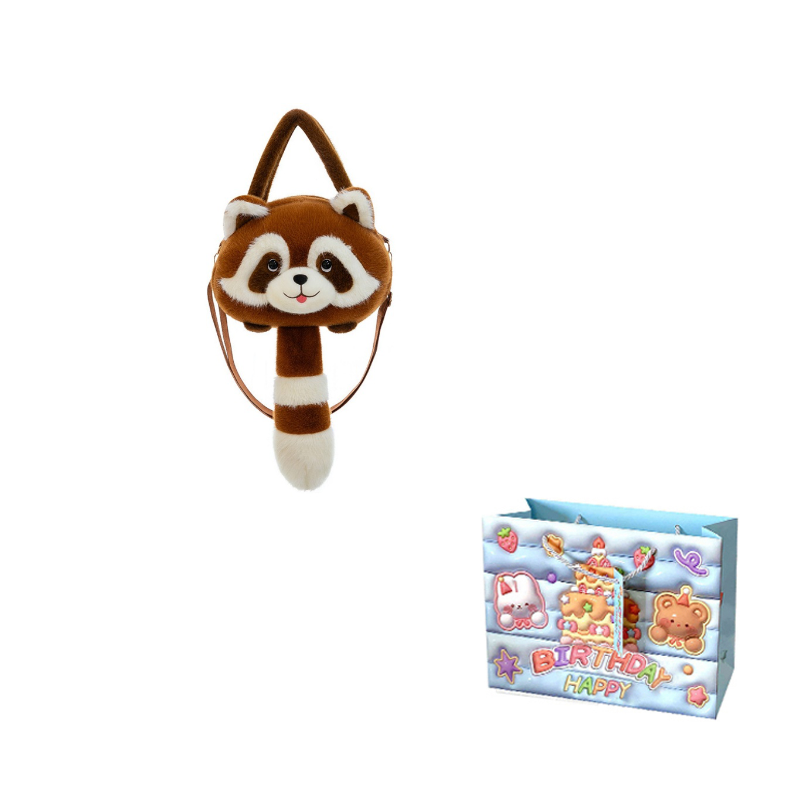 Подарочная сумка унисекс MORTEN SOLUM Super Cute Panda Dolls, 50CM EU, Cute Little Raccoon Bag
