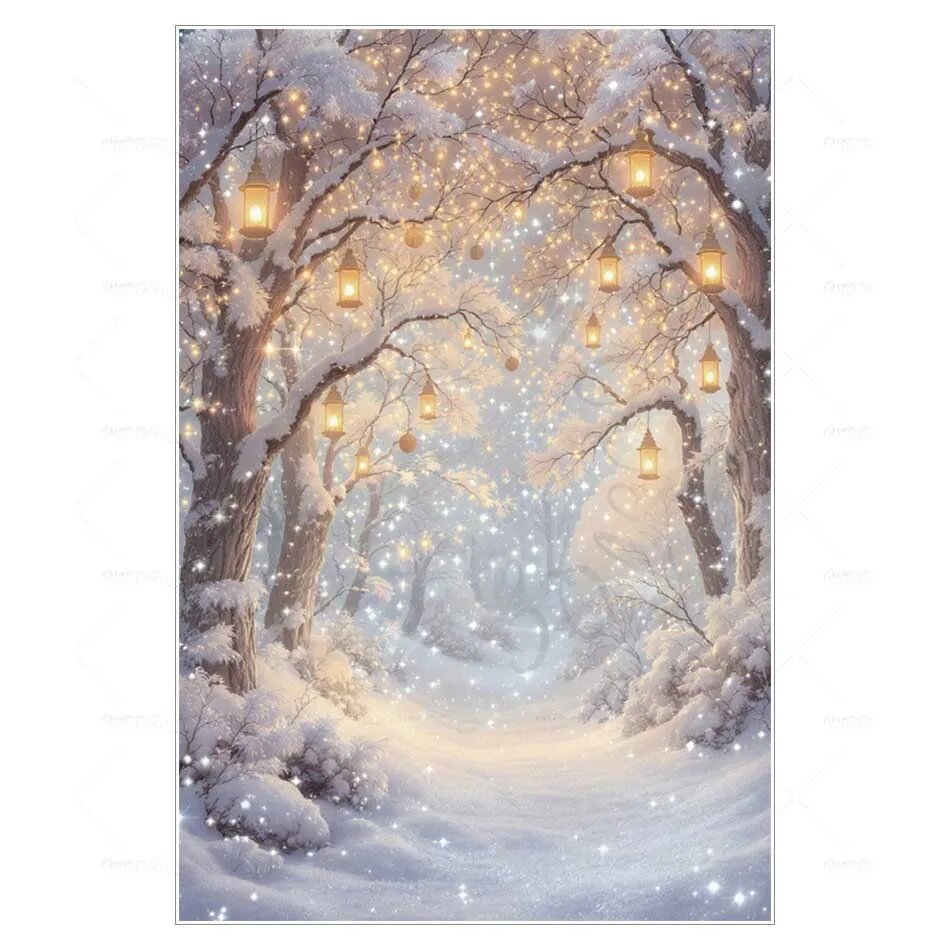MOON.QG виниловый фотофон "Enchanting Snowy Woodland" 60x90cm, JJDT00571