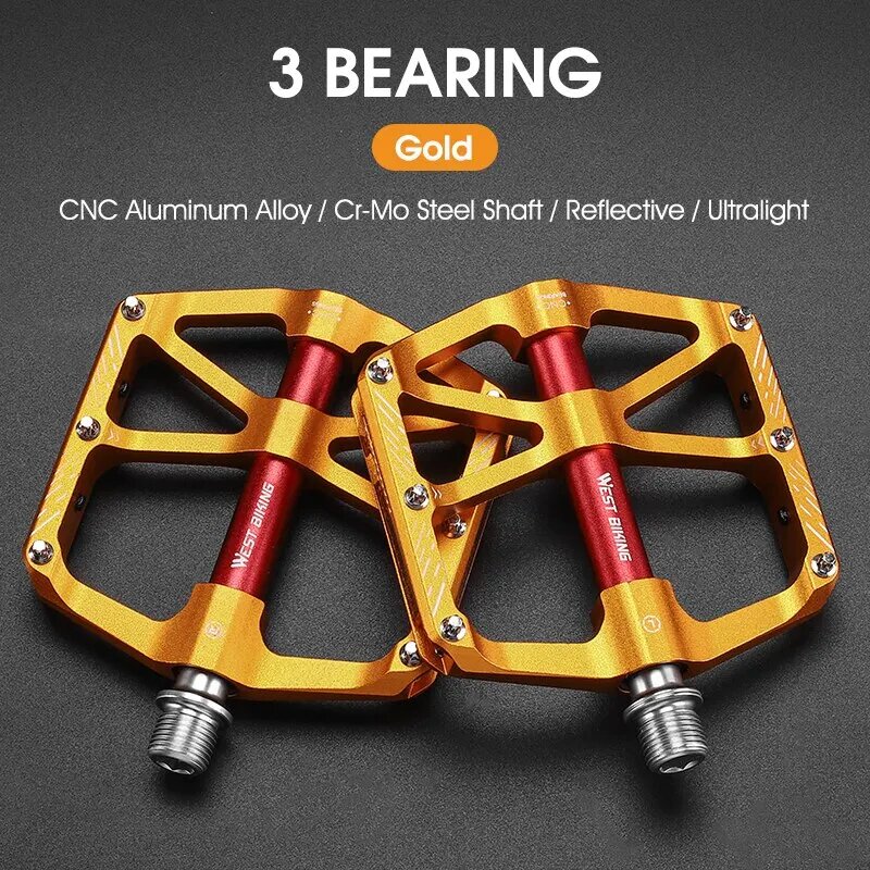 West Biking CNC педали для велосипеда Gold