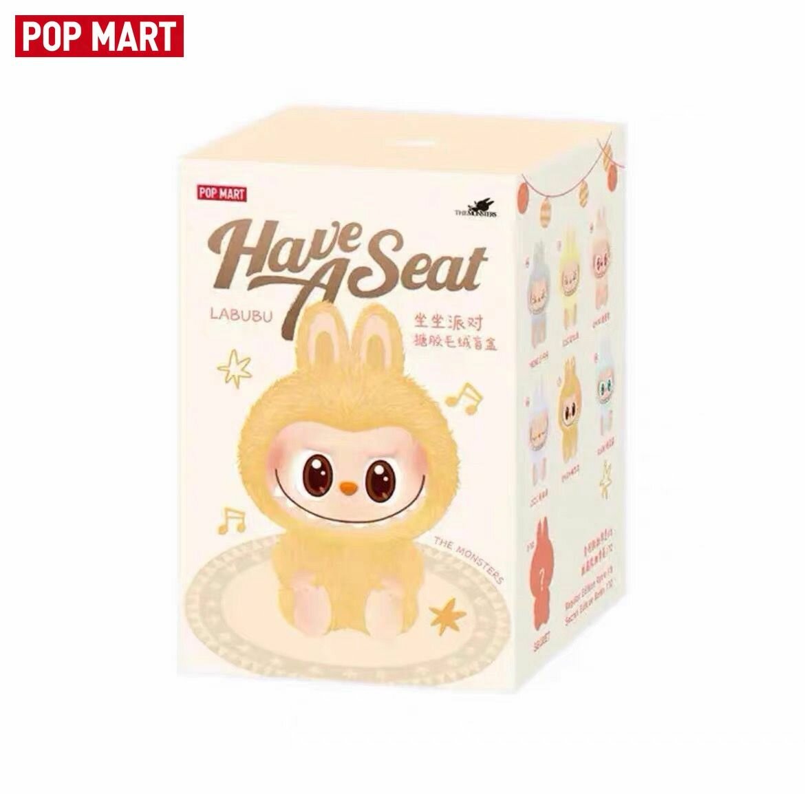 100% Original оригинал Коллекционная POP MART - LABUBU THE MONSTERS Have a Seat Vinyl Plush, Подарки,1 шт