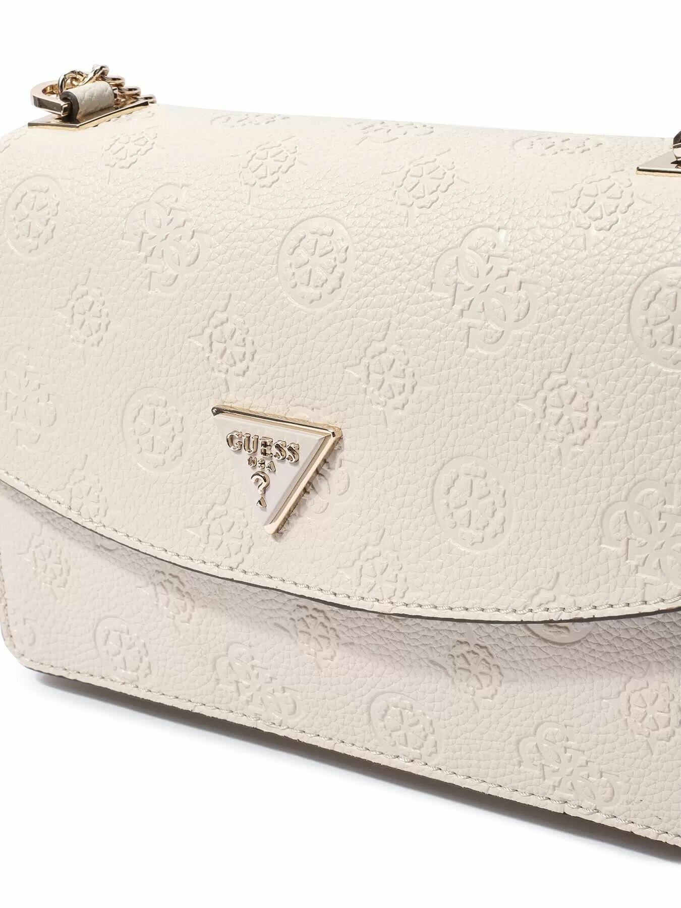Сумка GUESS, фактура тиснение, бежевый — фото 1