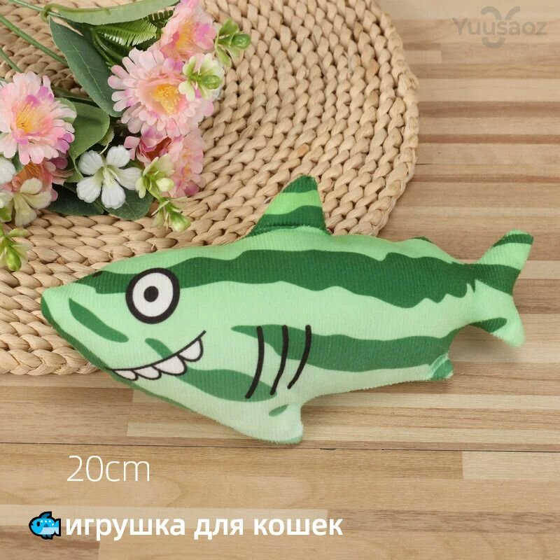 Игрушка для кошек "Искусственная рыба" с кошачьей мятой, для жевания и игр рыба с мятой для жевания для игр