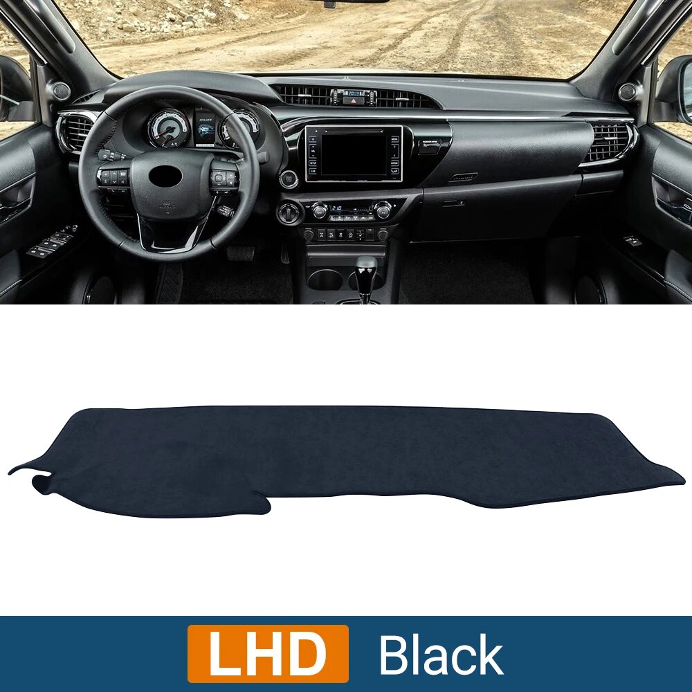 Солнцезащитный коврик на приборную панель Toyota Hilux Black LHD