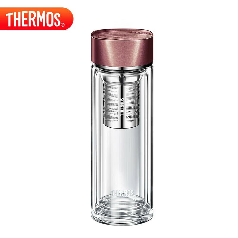 THERMOS Двойной стеклянный стакан 400 мл с чайным фильтром вода-паттерн серия Хайкер золотой Цвет：TCGB*400ml Золотой