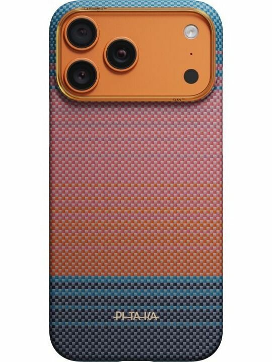 Чехол Pitaka Ультра-тонкий для iPhone 17 Pro Max, сине-оранжевый