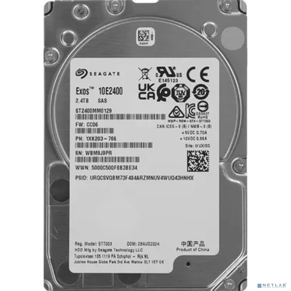 2.4TB Seagate Enterprise Performance 10K.9 (ST2400MM0129) {SAS 12 Gb/s, 10000 rpm, 256mb, 2.5", гибридный} OFFICIAL RECERTIFIED