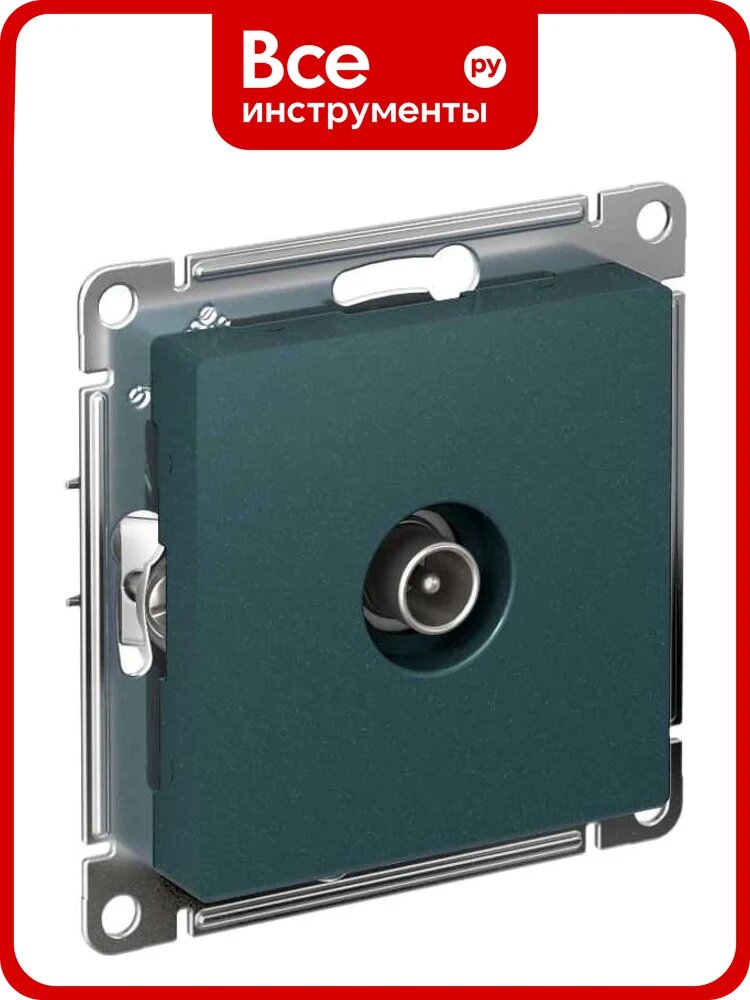 Розетка TV Systeme Electric AtlasDesign Изумруд проходная 4DB, механизм SE ATN000892