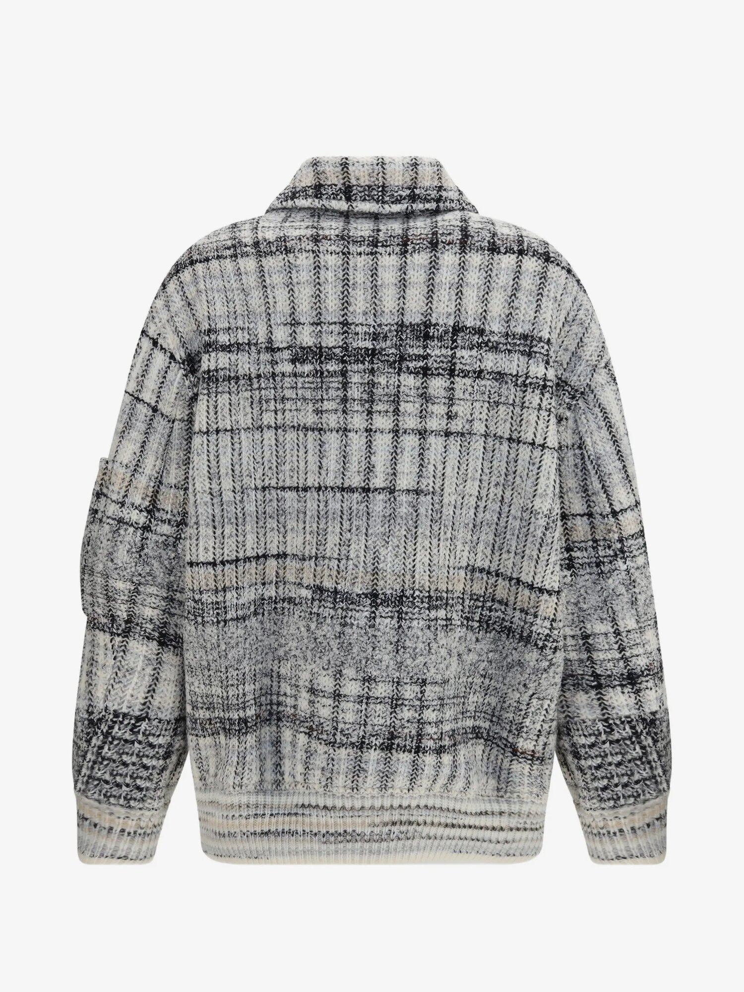 Бомбер Missoni Oversized wool-blend check bomber, размер 40, бежевый/белый — фото 1