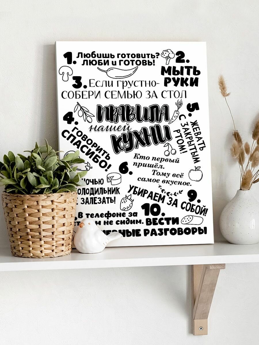Картина на стену для интерьера Правила 30x40 см
