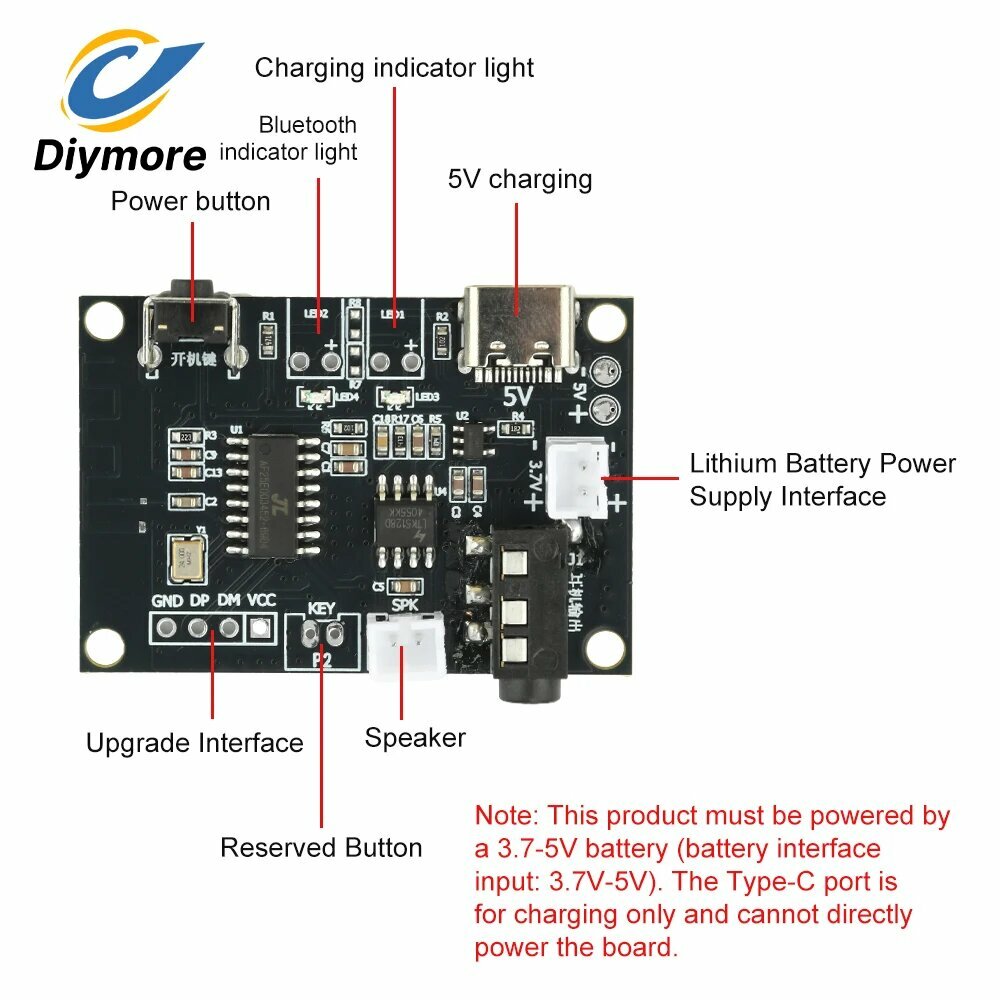 Модуль усилителя Bluetooth diymore — фото 1