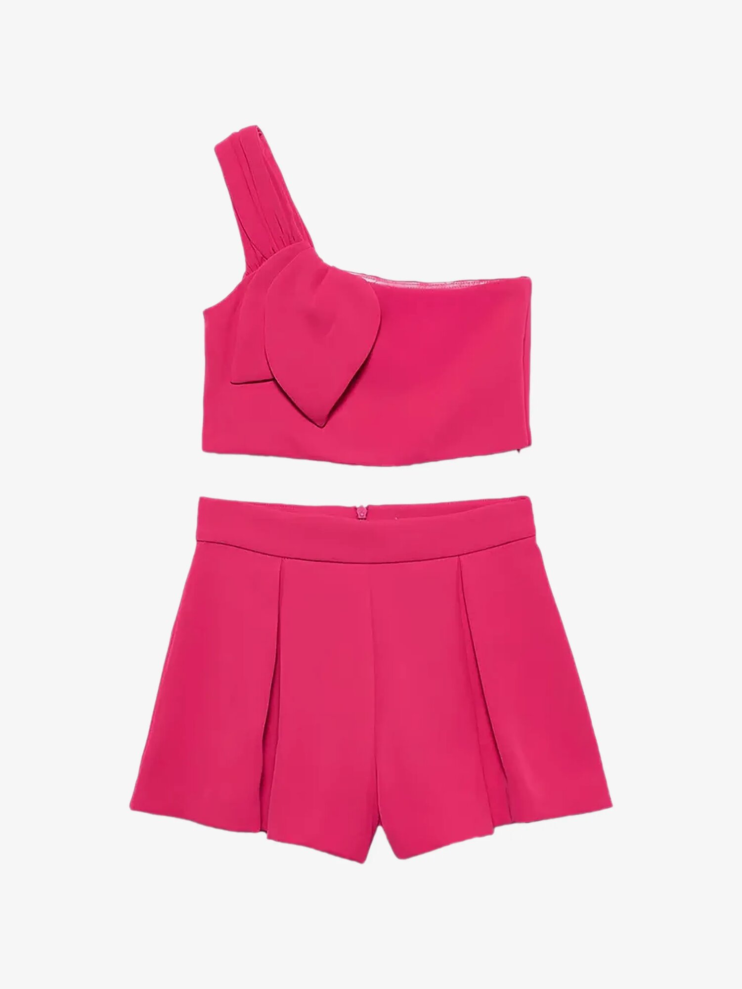Топ One-shoulder bow-detail shorts set (set of two)