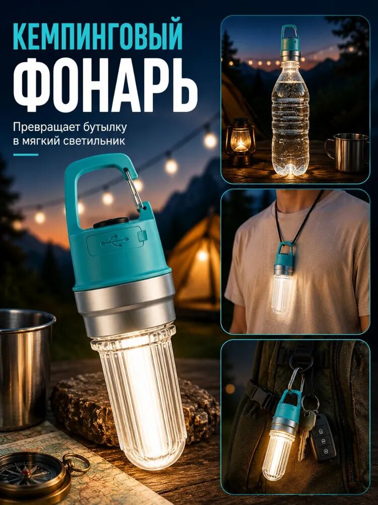 Фонарь кемпинговый аккумуляторный для бутылки