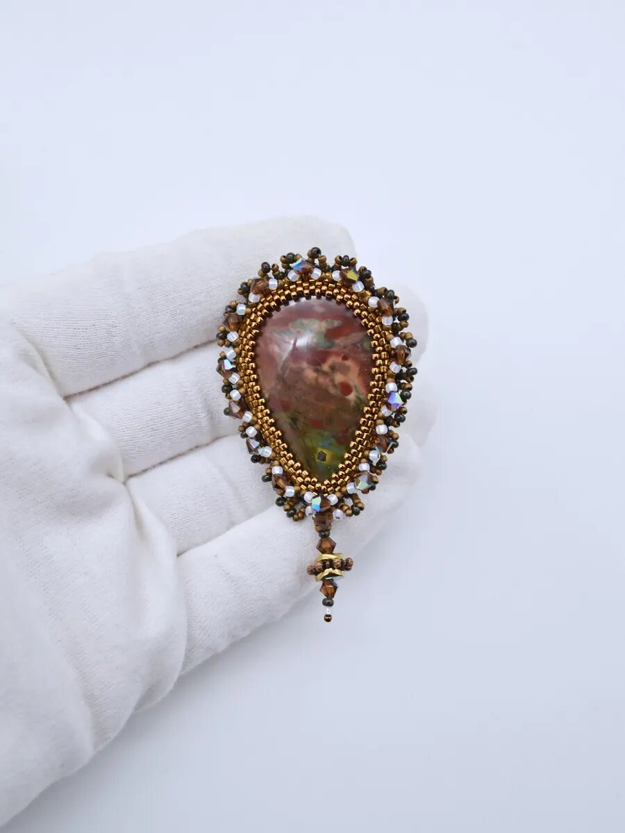Брошь, кристалл, кристаллы Swarovski