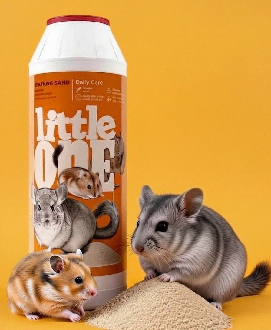 Песок LITTLE ONE для купания шиншилл, хомячков, дегу и песчанок, 1 кг