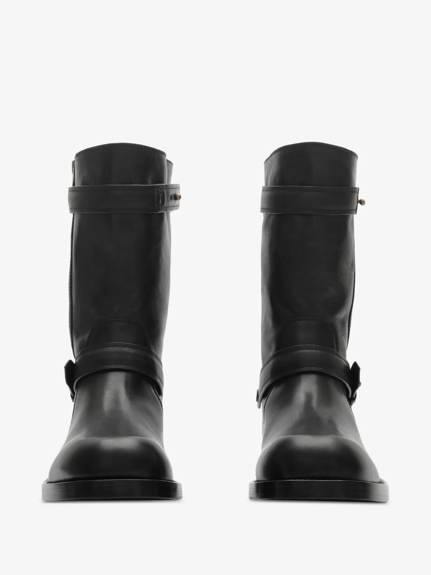 Ботинки BURBERRY Kent leather biker boots, размер 41, черный — фото 1
