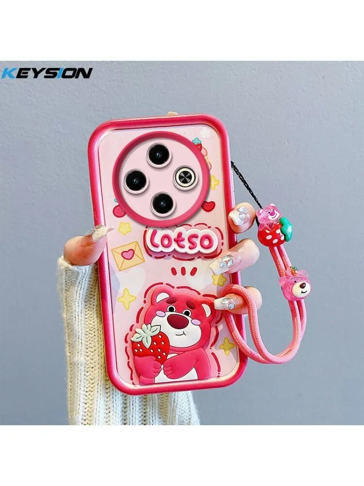 Противоударный чехол KEYSION для TECNO Spark 30C со шнурком, мягкий силиконовый чехол с милой 3D-мультяшной куклой для TECNO Spark 30C