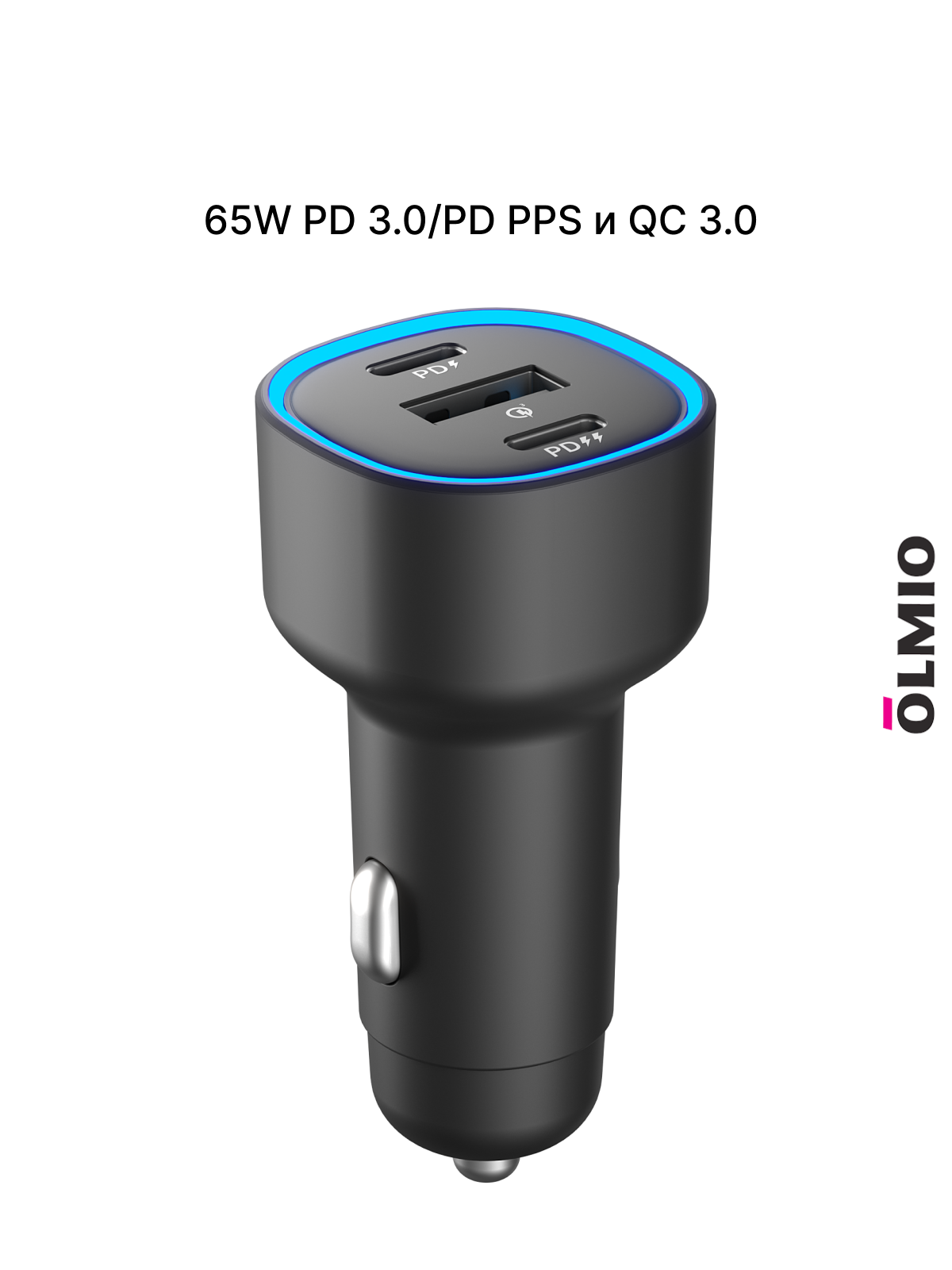 Автомобильное зарядное устройство 60W USB-C/USB-A PD PPS QC 3.0, черный