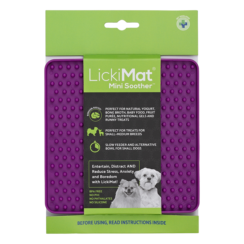 LickiMat Mini Soother Питомец Кормящая Матраца для Собаки, Фиолетовый, 10x10 см