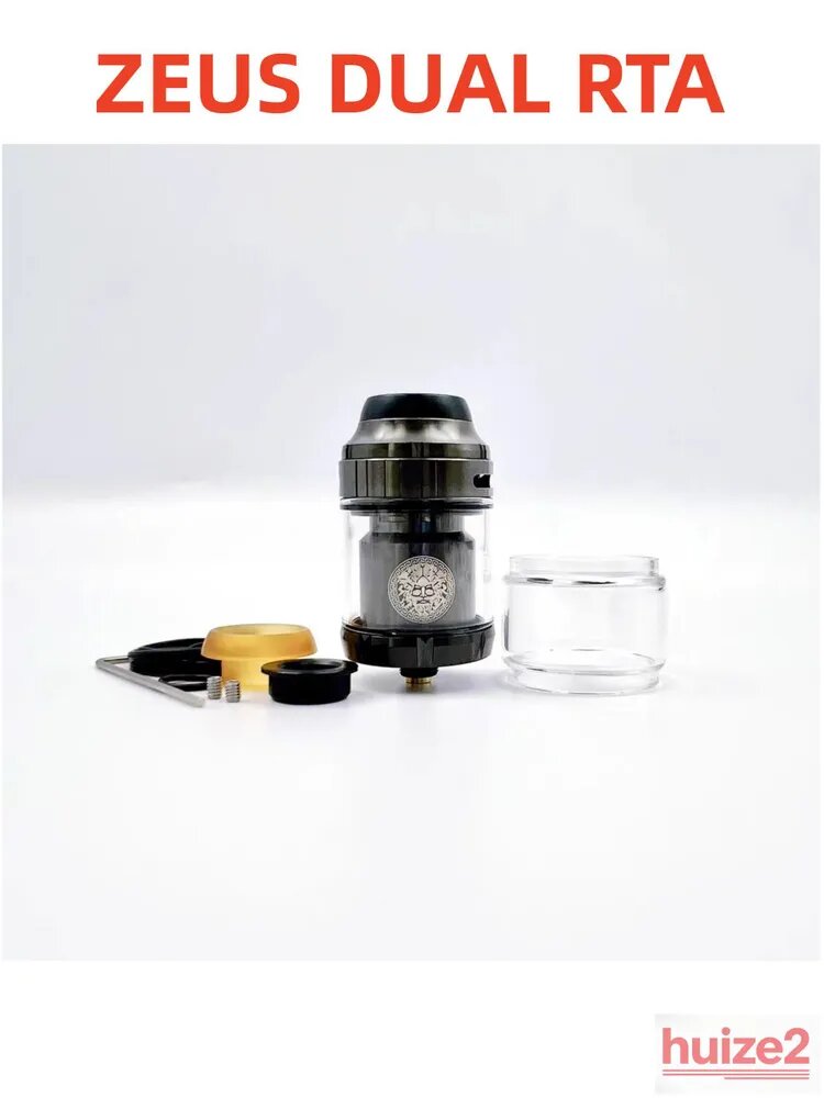 Версия Zeus DUAL RTA, 25 мм, емкость бункера 4,5 мл/3,5 мл, включая 810 капельных головок