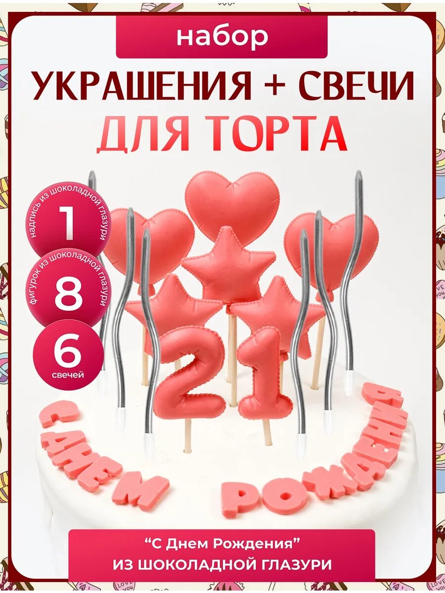 Украшения для торта. Цифра 21