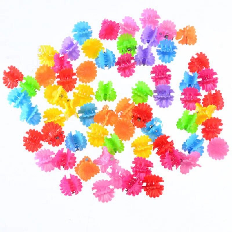 Пластиковые мини-заколки для волос 50 шт, черные/цветные about 50pcs