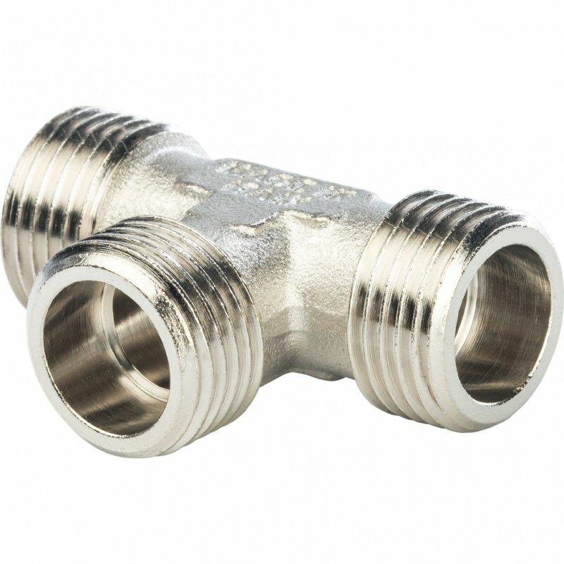 Тройник резьбовой НР 3/4" никель STOUT