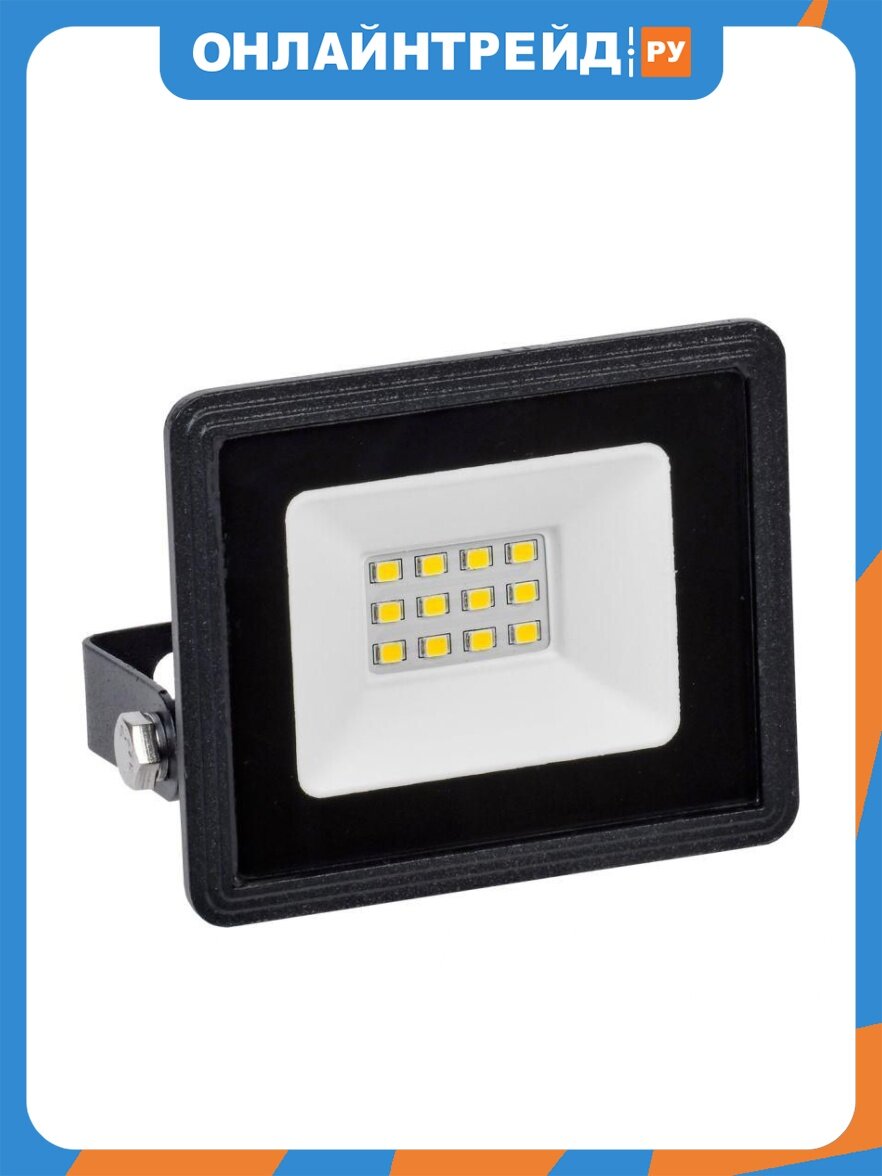 Прожектор Iek СДО 06-10 6500К IP65 черн, LPDO601-10-65-K02