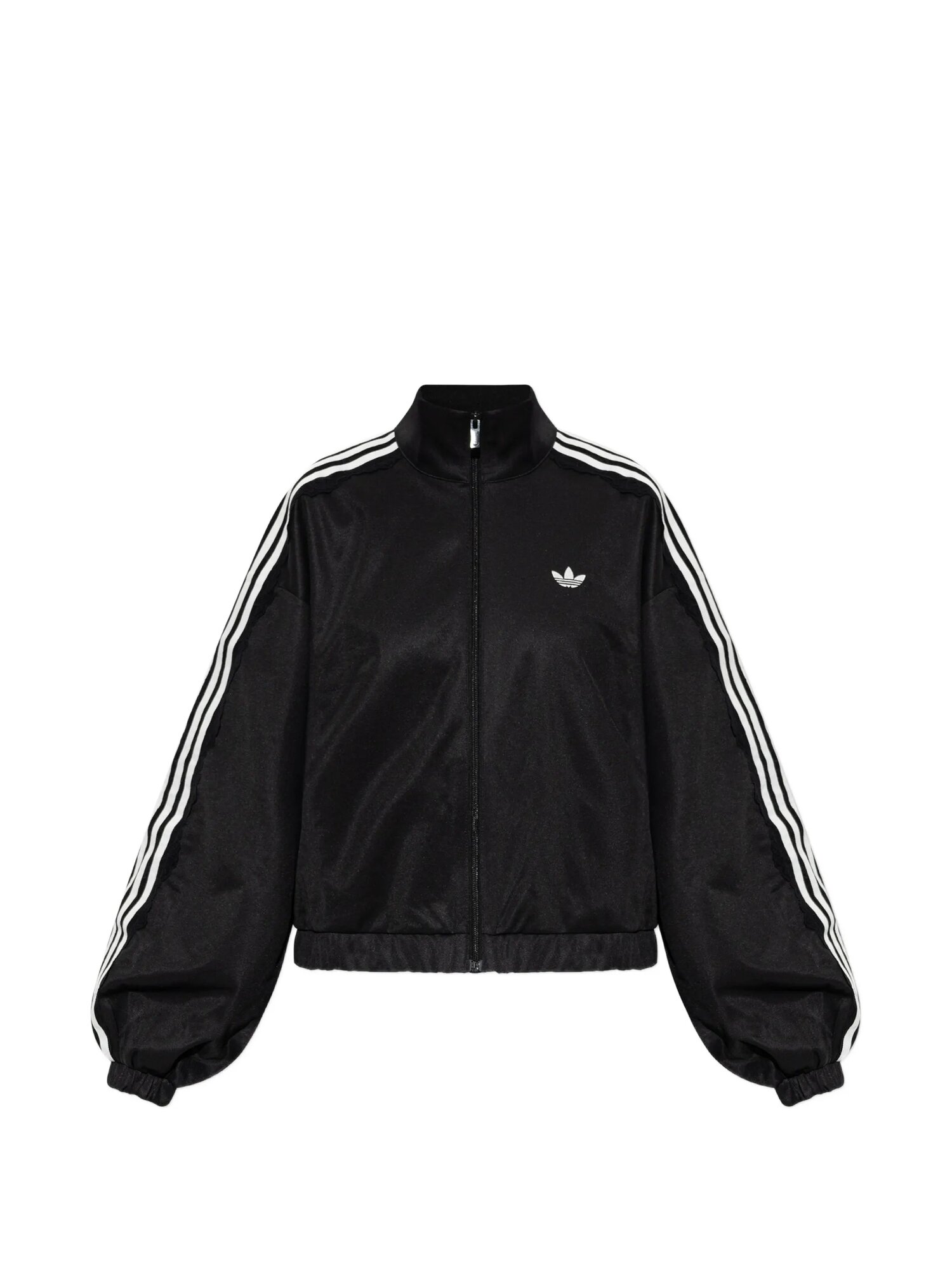 Толстовка Logo-embroidered lace-trim zip-up sweatshirt