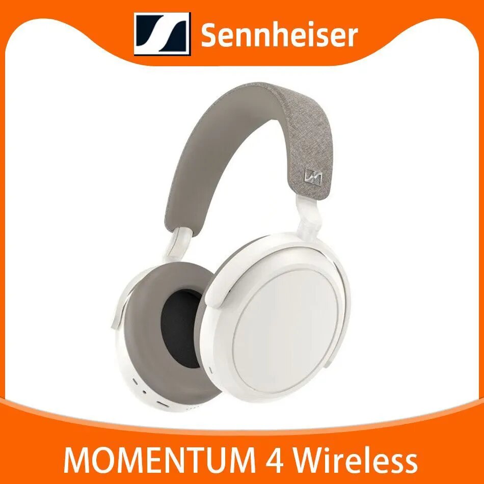 Sennheiser Наушники беспроводные с микрофоном Sennheiser Momentum 4 Wireless, 3.5 мм, USB Type-C, белый