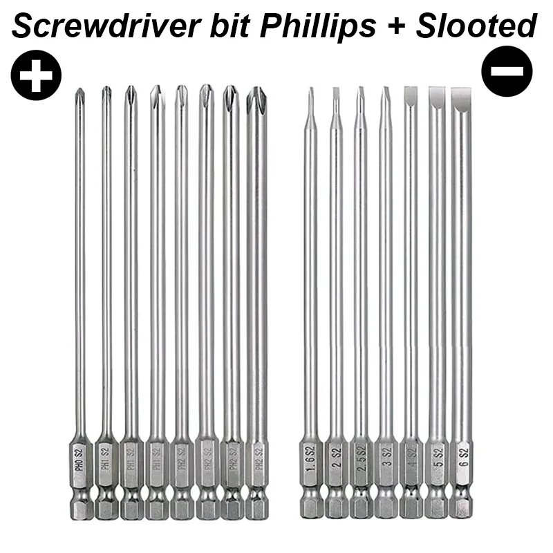 Магнитные отвертки atooltour, крестовые и плоские, сталь Driver Bit Set
