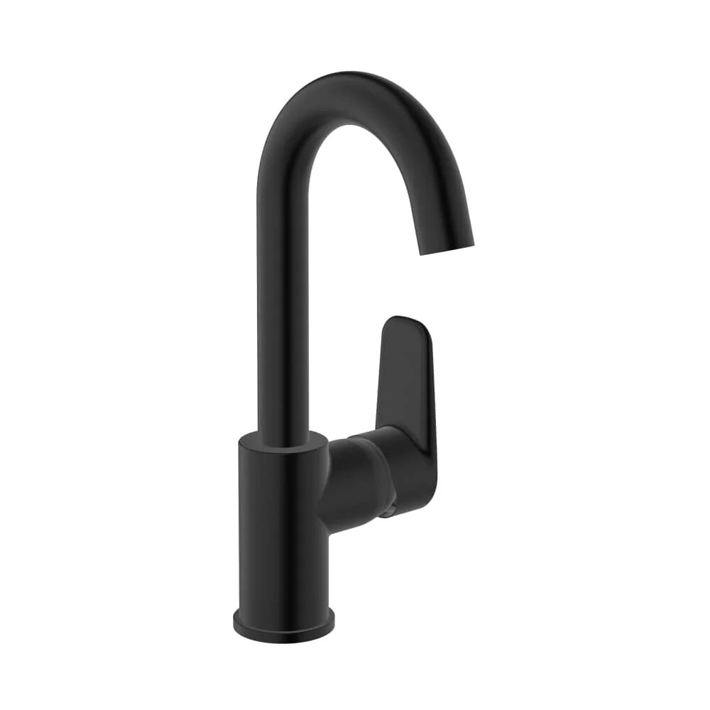Смеситель для раковины VitrA Flow Soft A4316036EXP черный, матовый, кран для ванной в раковину, из латуни, рычажный, с поворотным изливом, с керамическим картриджем, с функцией экономии расхода